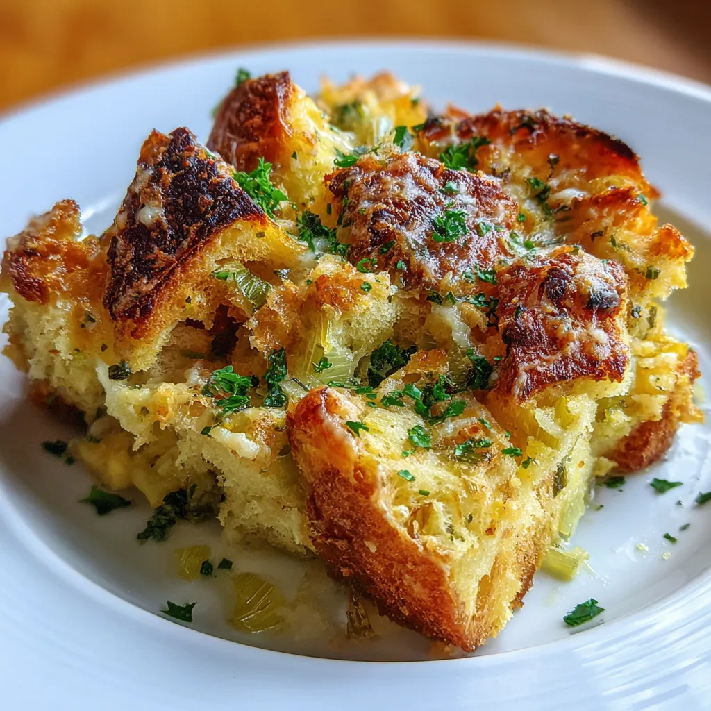 Savory Gruyere and Leek Bread Pudding – Cooking With Annie