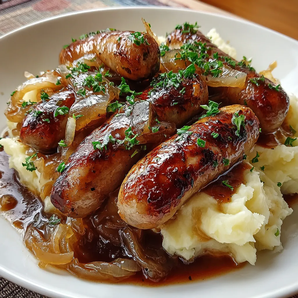 Bangers and Mash with Onion Gravy – Cooking With Annie