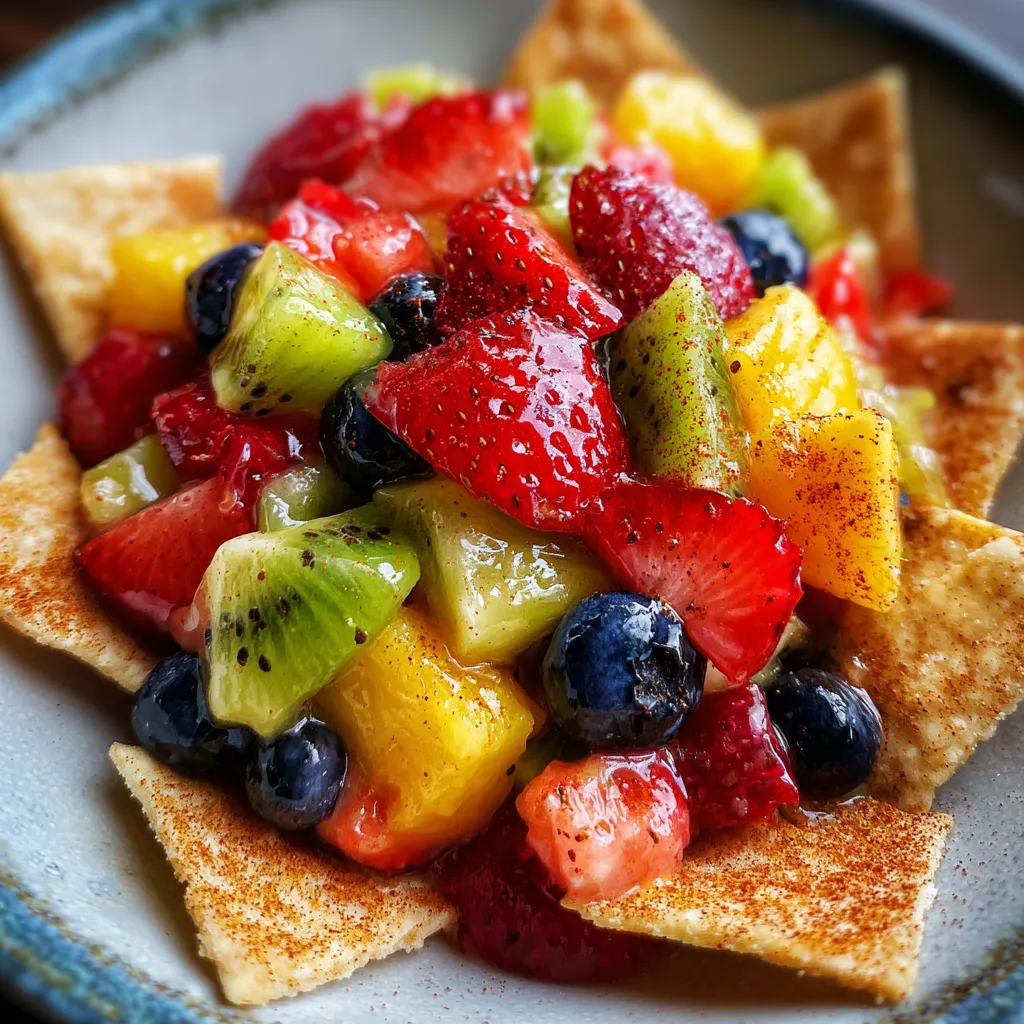 Fruit Salsa with Cinnamon Sugar Tortilla Chips – Cooking With Annie