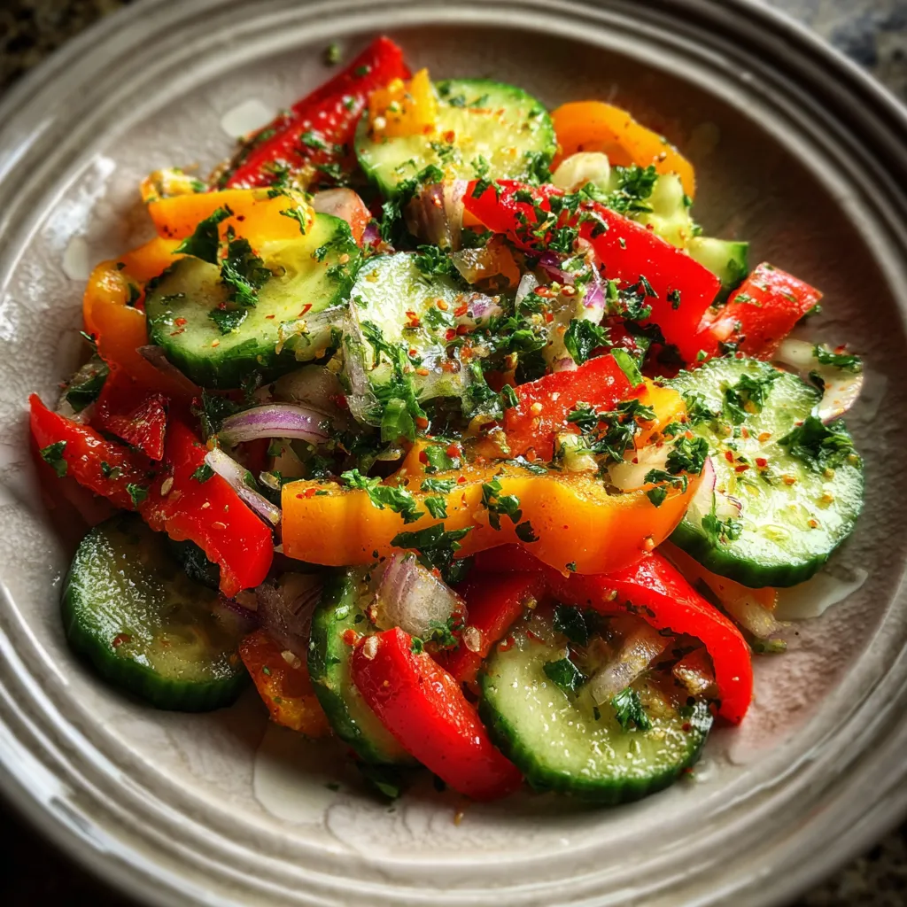 Cucumber and Bell Pepper Salad – Cooking With Annie