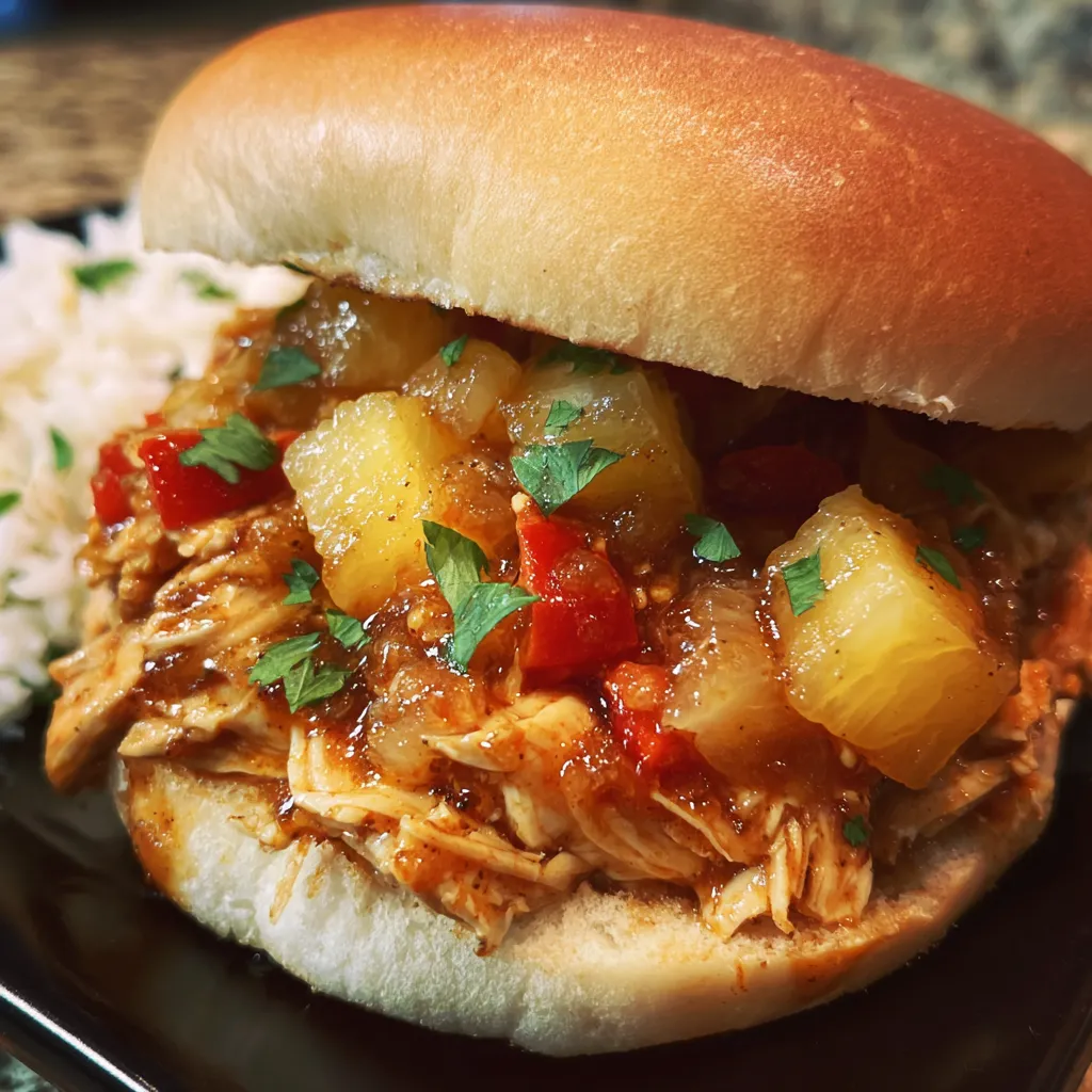 Crock Pot Hawaiian Chicken Sandwiches – Cooking With Annie