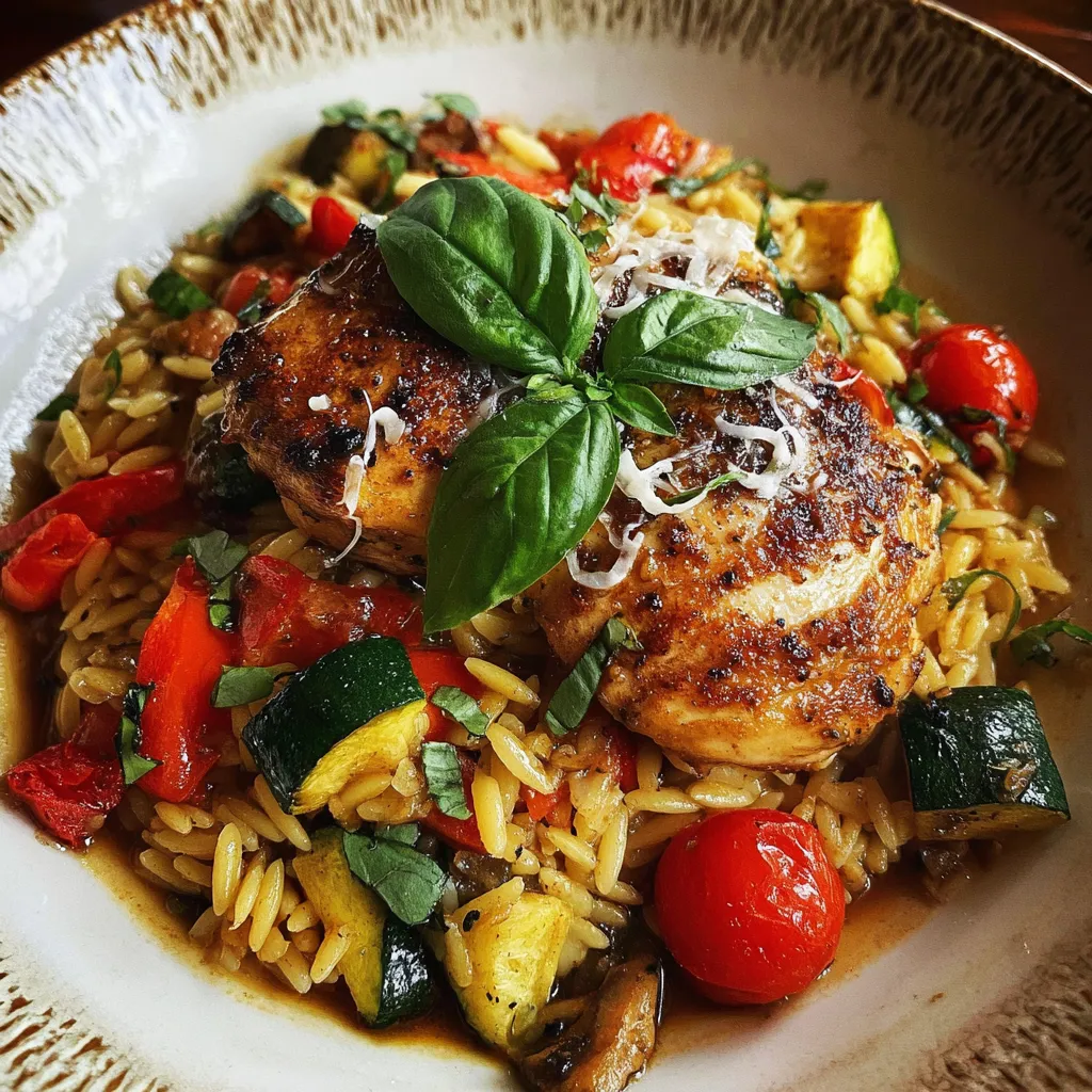 Balsamic Chicken & Veggie Orzo – Cooking With Annie