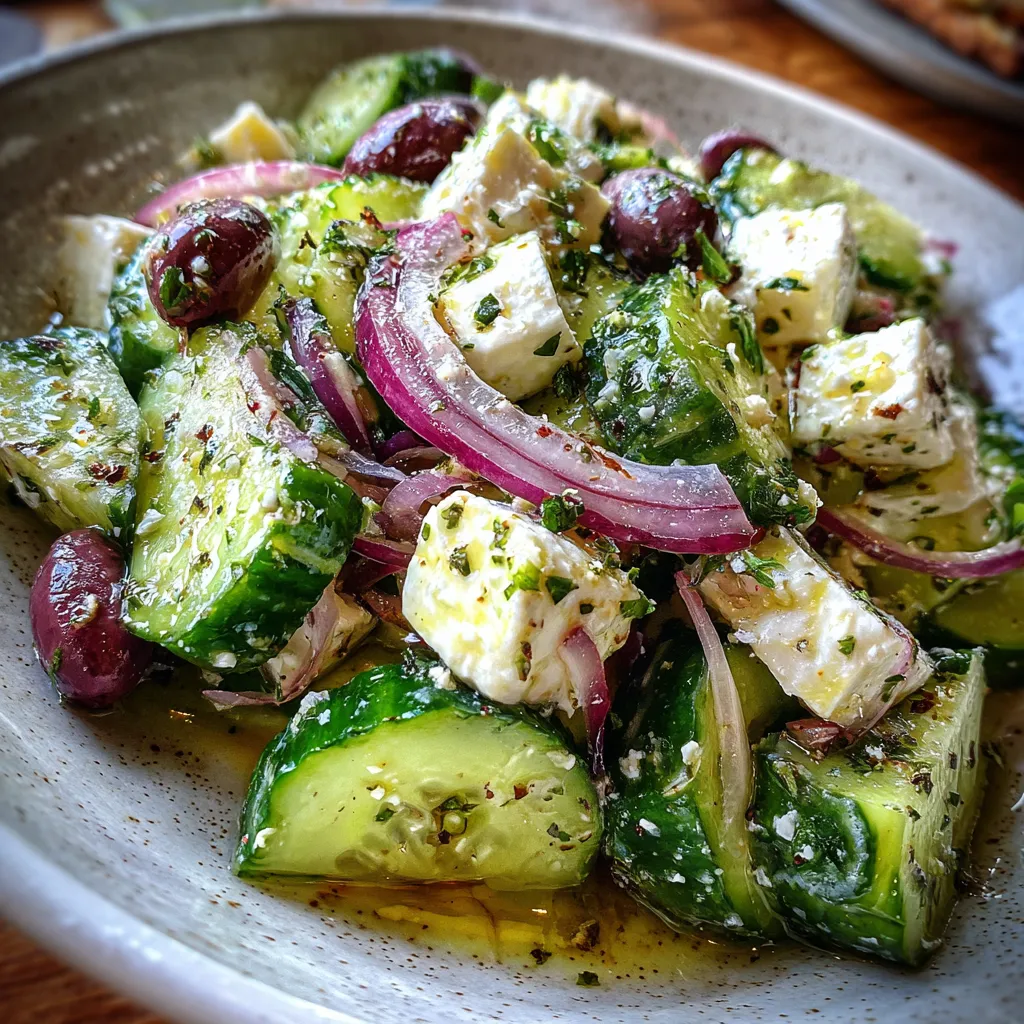 Cucumber Feta Salad with Lemon Greek Vinaigrette – Cooking With Annie